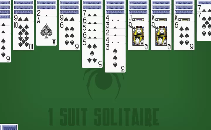 Spider Solitaire 1 Suit | Instantly Play Games Online for Free!